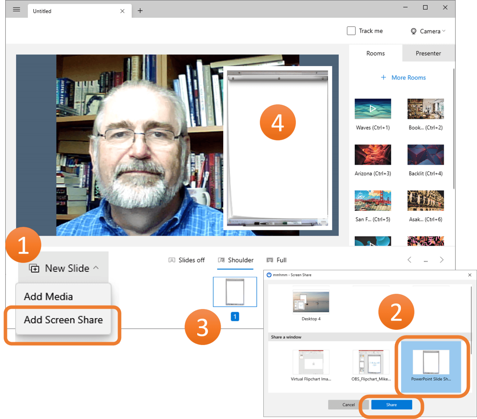 Virtual Flipcharts in mmhmm - How to set up your webcam using mmhmm